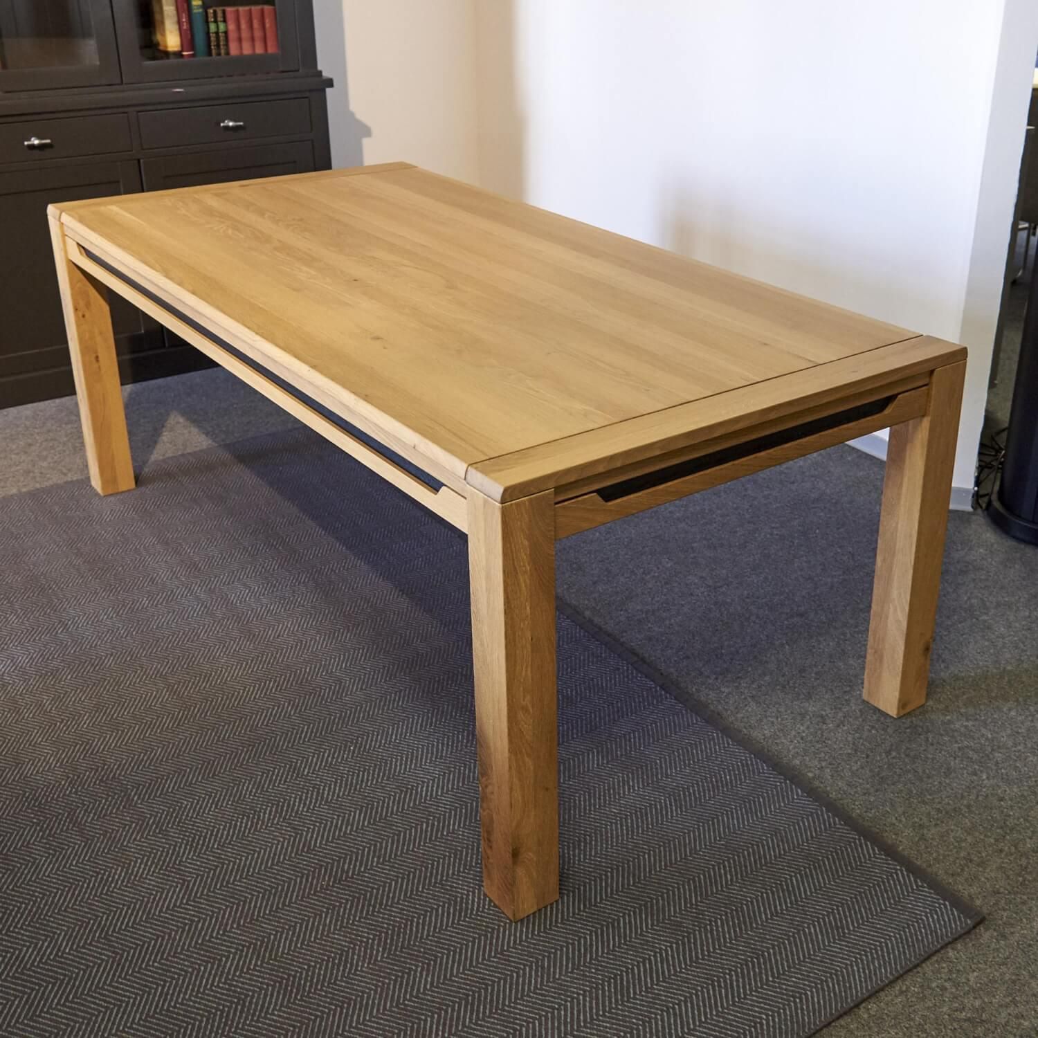 Esstisch Ameno Wildeiche Bianco Massiv mit Zwei Schwenkbaren Platten mit Besteckeinsatz ...